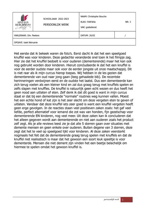Wiskunde Analyse SCHOOLJAAR 2022 PERSOONLIJK WERK NAAM Christophe