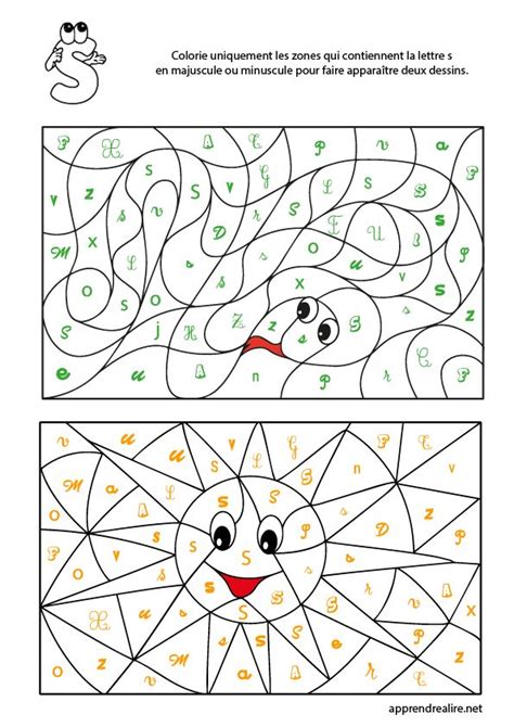 La Lettre S Coloriage Magique Coloriage Magique Gs Coloriage