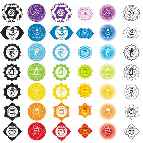 Chakras Icons Concept Of Chakras Used In Hinduism Buddhism And