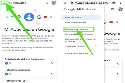 Google MI ACTIVIDAD Ver Controlar O BORRAR Actividad O Historial