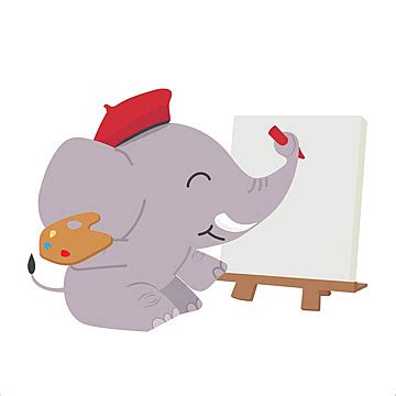Cartoonelephant Painting With Brush Design Paintbrush Inspiration