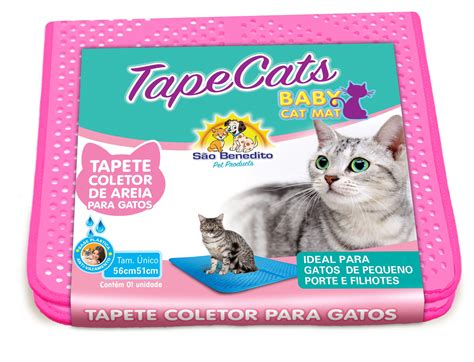 TAPETE COLETOR DE AREIA PARA GATOS MINI 50CMX56CM ROSA São Benedito