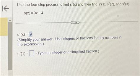 Solved Use The Four Step Process To Find S X And Then Chegg