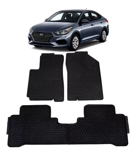 Kit Tapetes Auto Hyundai Accent Uso Rudo Negro Latex Pzas Meses Sin