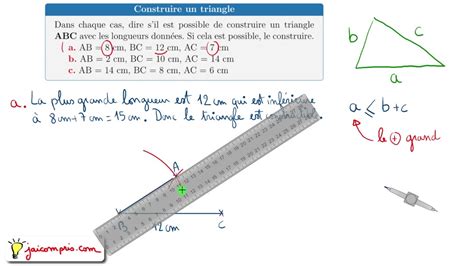 inégalité triangulaire savoir si un triangle est constructible les
