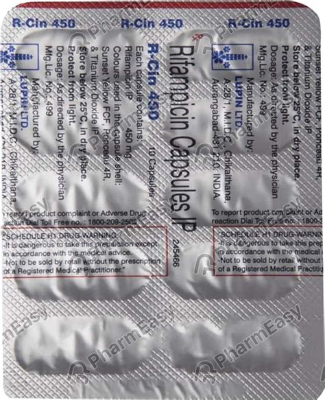 R Cin 450 MG Capsule 10 Uses Side Effects Price Dosage PharmEasy