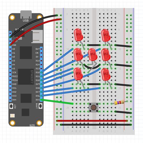 Roll An LED Dice With A Push Button Using Meadow Hackster Io
