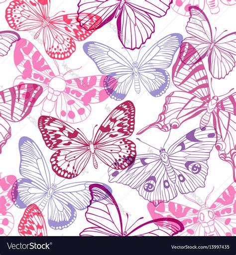 Seamless Pattern With Butterfly Royalty Free Vector Image