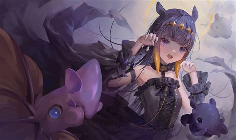Wallpaper Ninomae Ina Nis Hololive English Takodachi Purple Hair