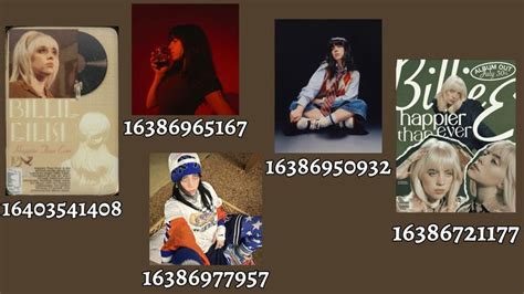 Roblox Decals Billie Eilish edition ᵕ in 2024 Roblox