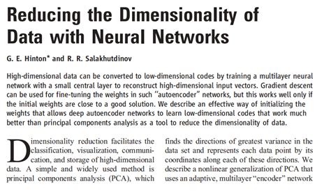 深度学习经典论文分析（四） reducing the dimensionality of data with neural networks 知乎