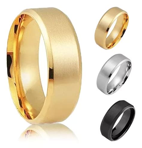 Anillo De Titanio Acero Inoxidable Minimalista Hombre Pk Meses Sin