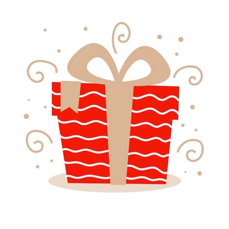 Caixa de presente de decoração de natal estilo desenhado à mão