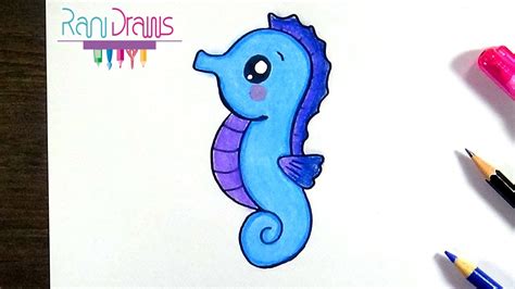 Cómo dibujar un CABALLITO DE MAR kawaii Paso a paso YouTube