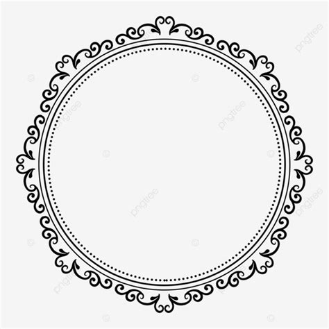 Círculo Ornamentado Borda Quadro Preto Clássico PNG Círculo