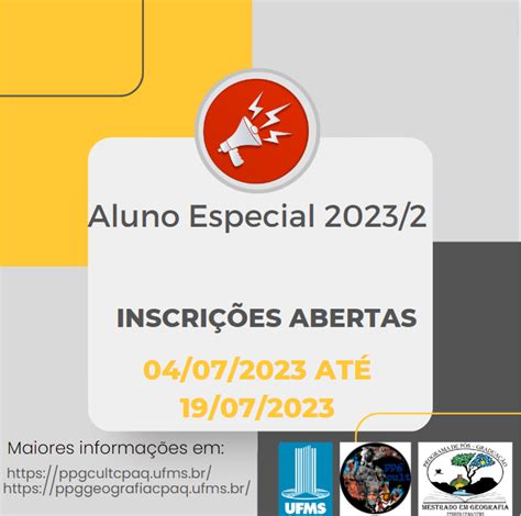 Abertas as inscrições para Aluno a Especial no Curso de Mestrado em