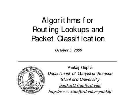 pdf algorithms for routing lookups and packet classification pankaj gupta