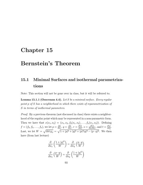 chapter 15 bernstein s theorem pdf chapter 15 bernstein s theorem 15 minimal surfaces and