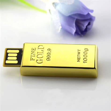 Newest Golden Usb Flash Drive Pen Drive 8GB 16GB Gold Bar USB 2 0 Flash