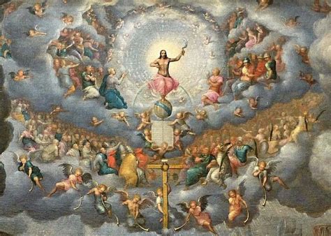 An Ornate Painting With Many People On It