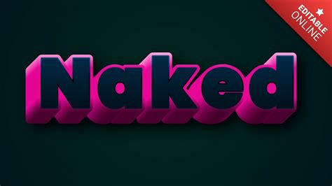 Naked Pink And Black D Text Effect Generator