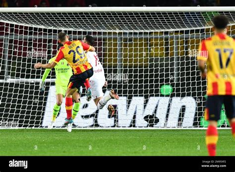 Alexis Blin Midfielder Of Lecce Scores For 1 0 During The Italian