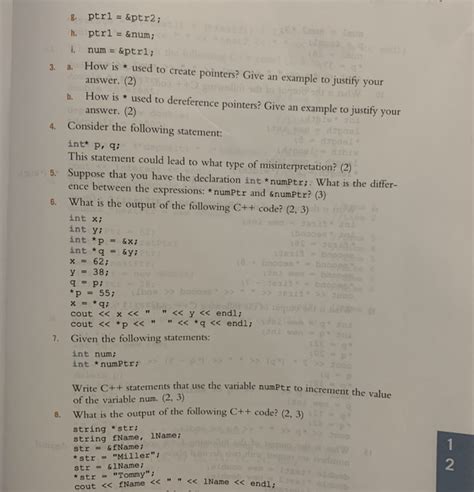 solved 2 given the following declaration int num int