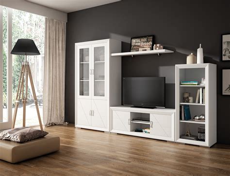 Mueble Vitrina 2 Puertas En Madera En Color Blanco Lacado Factory Del