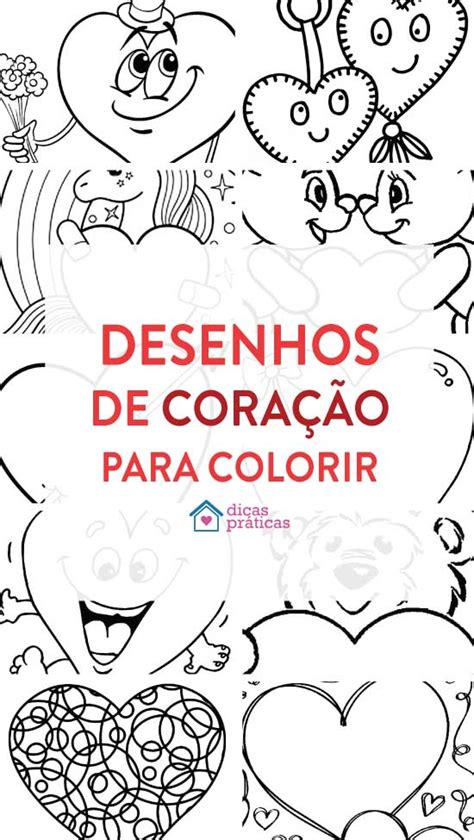60 Desenhos de Coração para imprimir e colorir Dicas Práticas