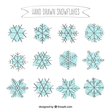 Free Vector Hand Drawn Snowflakes Collection
