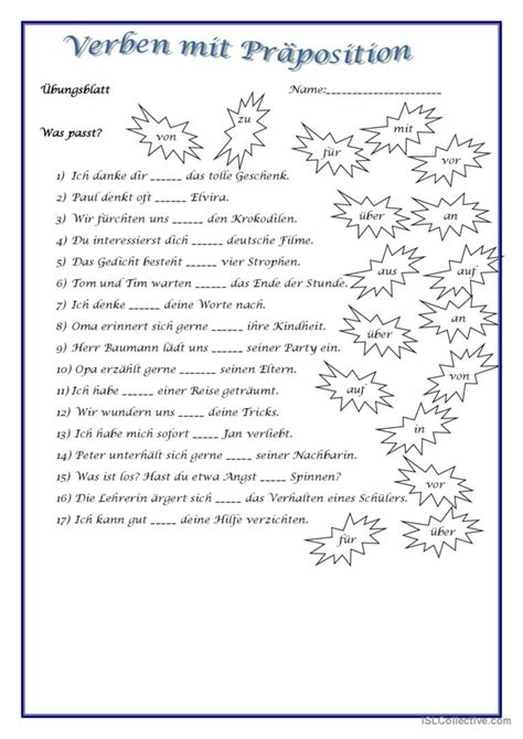 Verben mit Präpositionen Français FLE fiches pedagogiques pdf doc