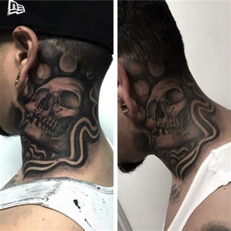 140 Tatuajes intrépidos en el cuello para hombres
