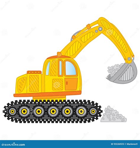 Vector Excavator Excavator Vector Illustration Stock Vector