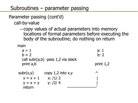 ppt subroutines parameter passing powerpoint presentation free download id 6298896