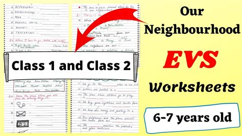 Our Neighborhood For Class 1 EVS Worksheet For Class 1 EVS Class 1 My