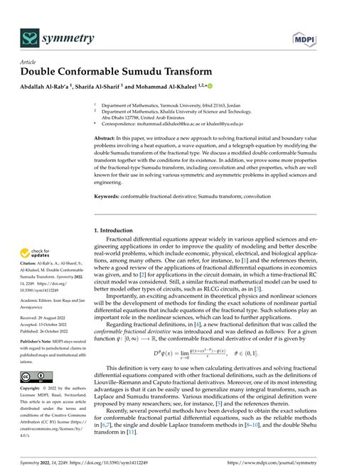pdf double conformable sumudu transform