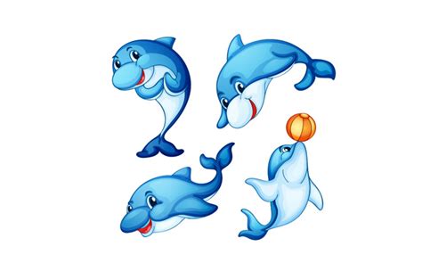 蓝色海豚卡通动物图片 漫品狗 MG动画短片素材 flash源文件 动漫矢量图免费素材网