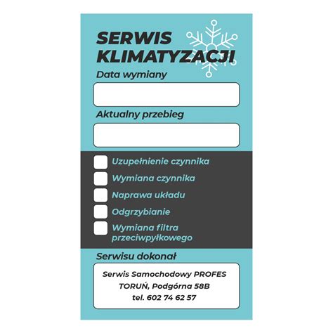 Naklejki Serwis Klimatyzacji Wz R Szt Sklep Z Naklejkami