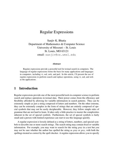 application of regular expression in tcs