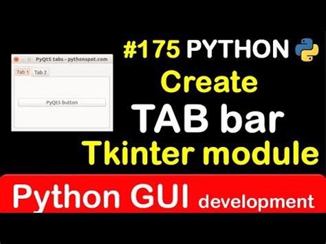 175 How To Create Tab Bar Using Tkinter Module Complete Python