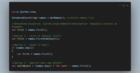error sequence contains no elements makolyte