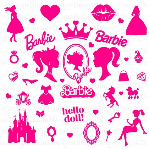 Barb Svg Bundle SVG Princess Silhouette Pink Doll Svg Etsy Canada