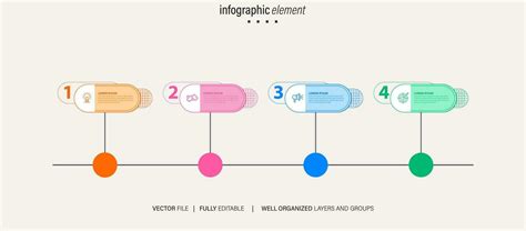 Business Infographics Template Timeline With 4 Steps Circles Options
