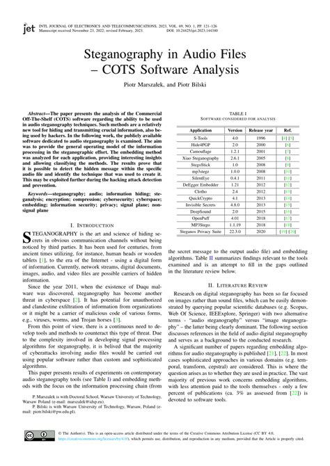 pdf steganography in audio files cots software analysis