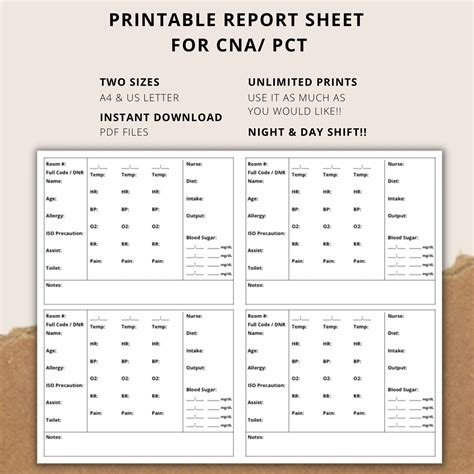 Free Cna Report Sheet Templates Prntbl Concejomunicipaldechinu Gov Co