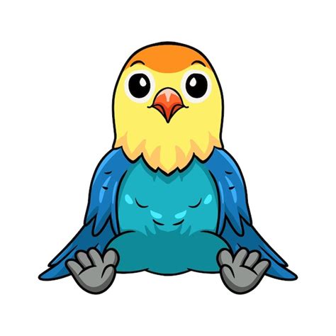 Bonito Desenho De Periquito Parblue Opalino Vetor Premium