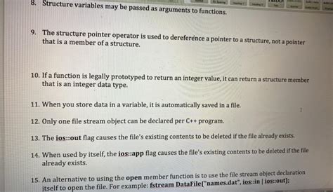 Solved 8 Structure Variables May Be Passed As Arguments To Chegg