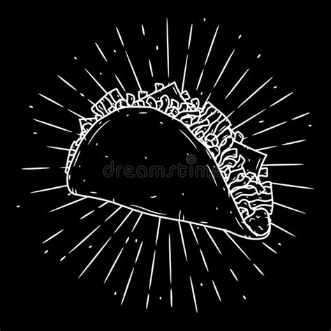 Taco Cocina Tradicional Mexicana Ilustración Del Vector Aislada En