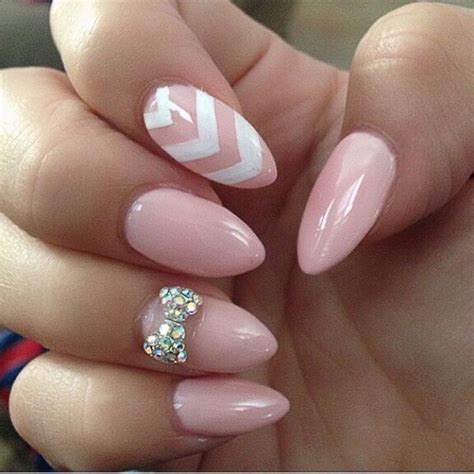 Pink Nails With Bow