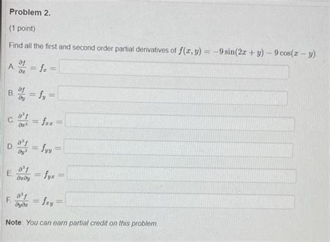 solved find all the first and second order partial